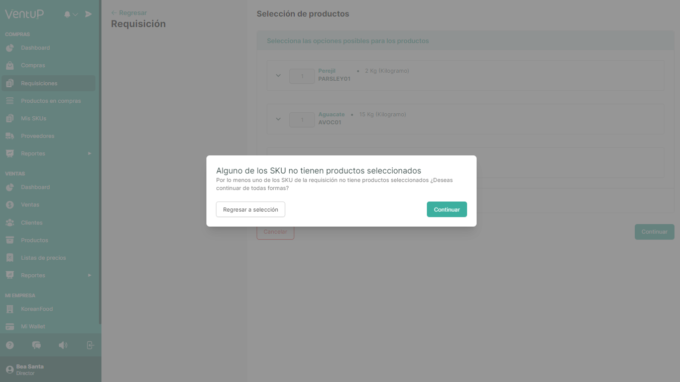 Convierte requisiciones en compras